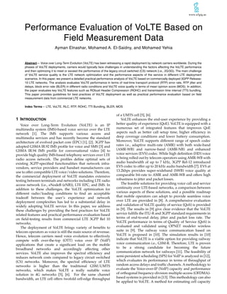 VoLTE Performance | PDF