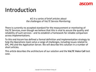 VoLTE Service Monitoring - VoLTE Voice Call | PDF