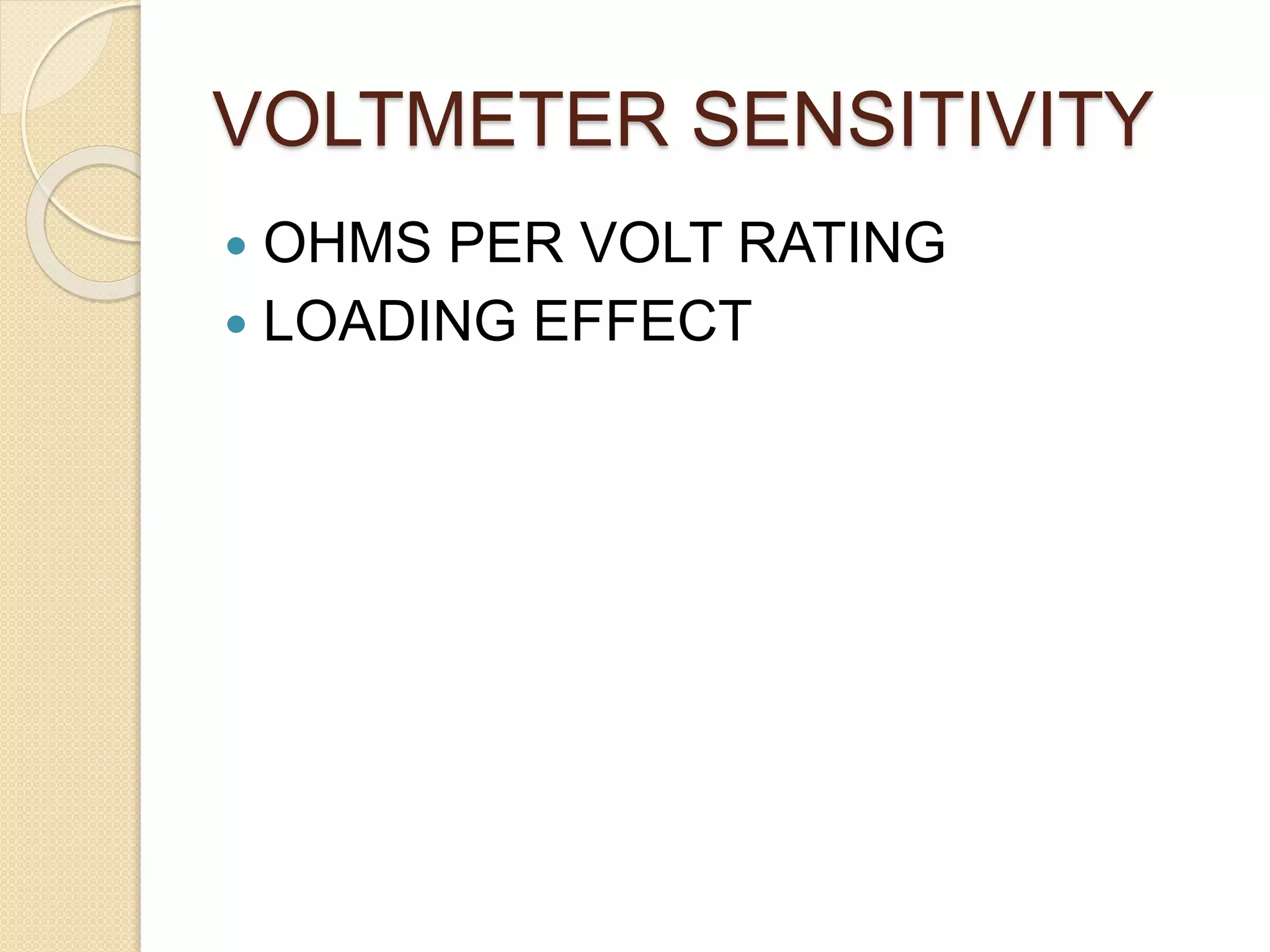 Voltmeter sensitivity | PPT