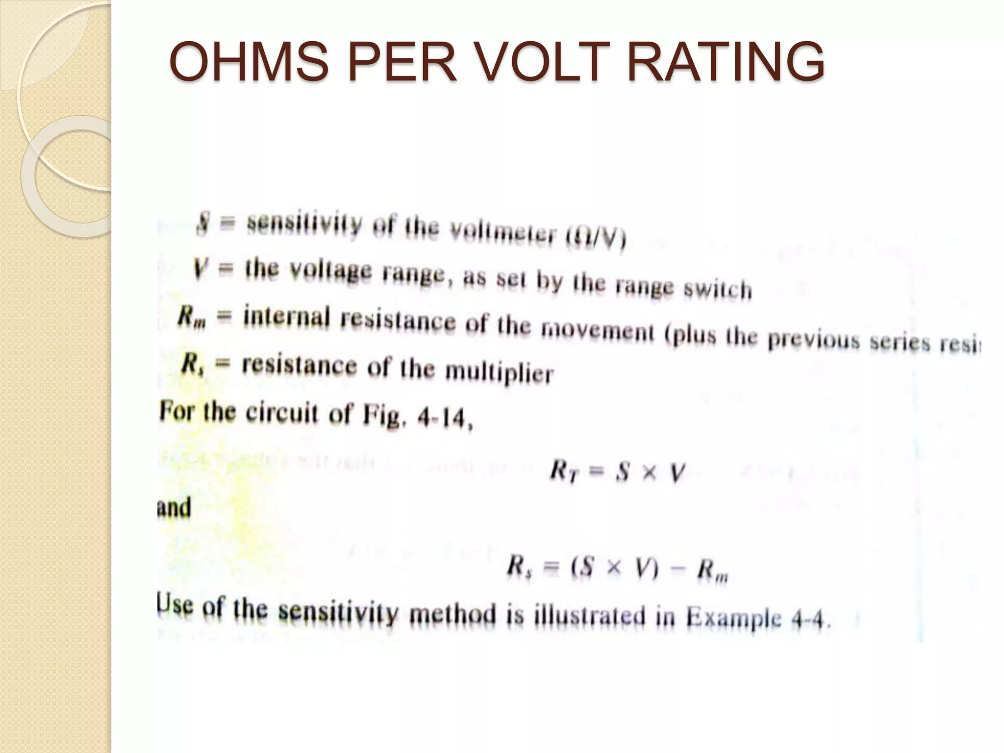 Voltmeter sensitivity | PPT
