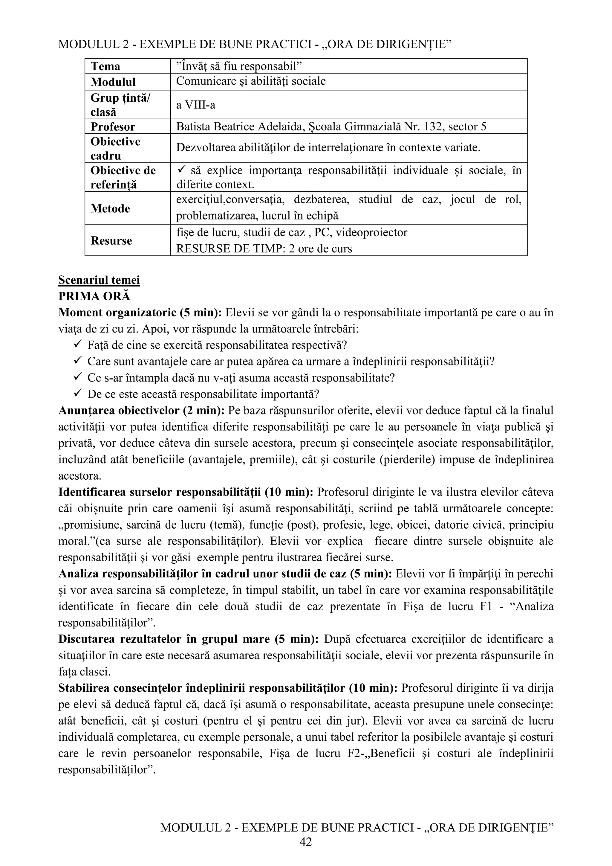 exercitii de dirigentie | PDF