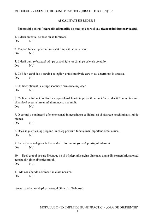 exercitii de dirigentie | PDF