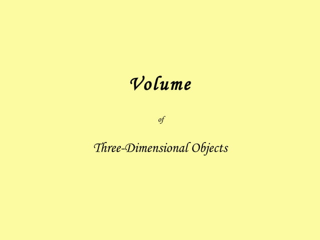 Volume | PPT