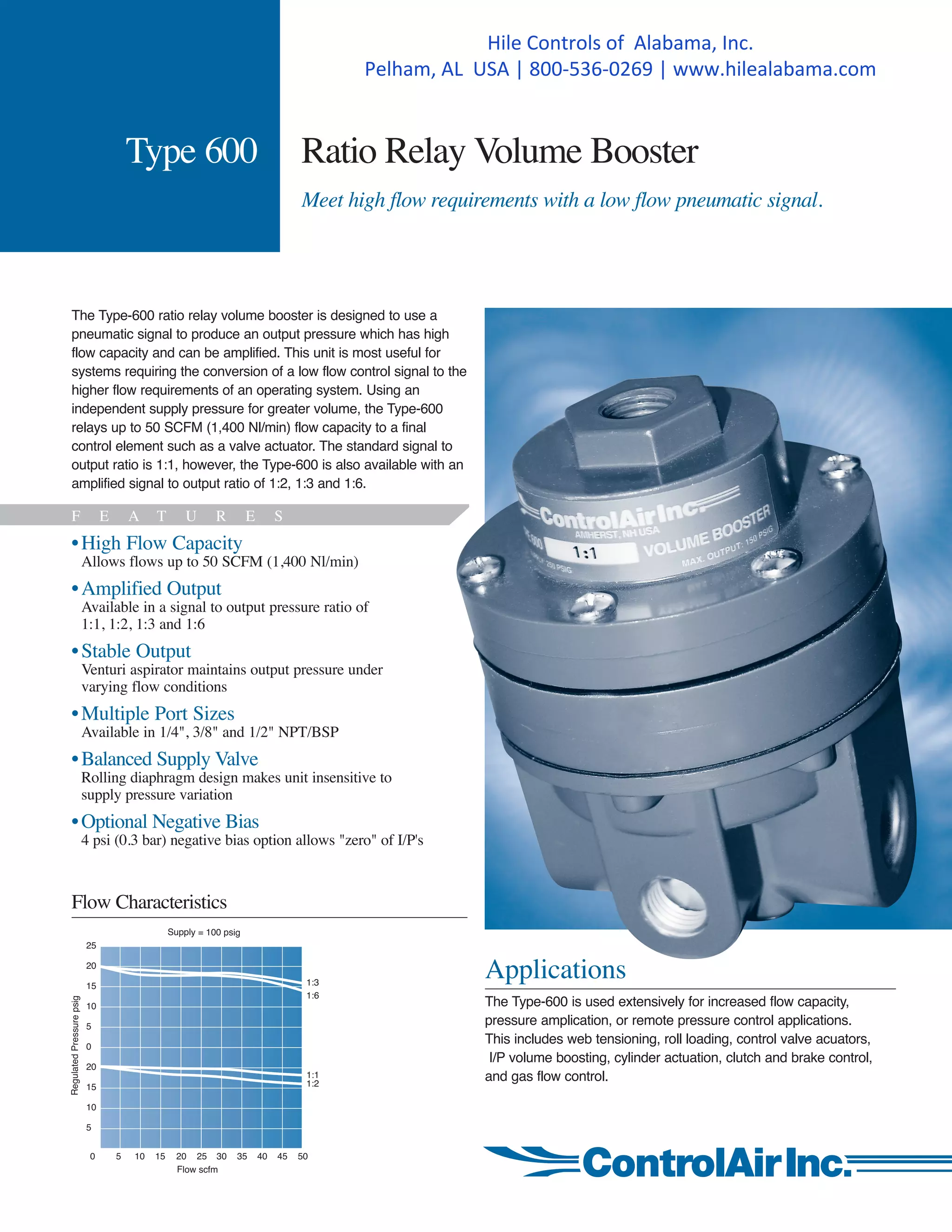 Volume Booster for Pneumatic Control Systems | PDF