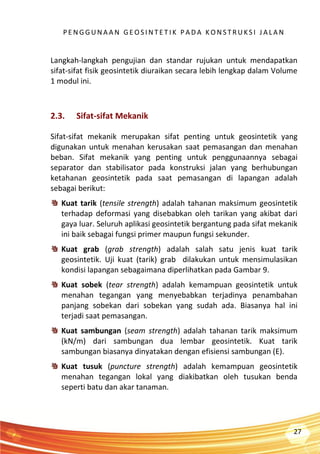 penggunaan geosintetik untuk konstruksi jalan | PDF