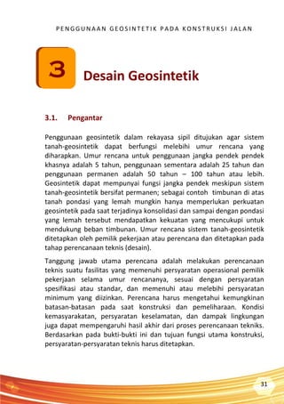 penggunaan geosintetik untuk konstruksi jalan | PDF