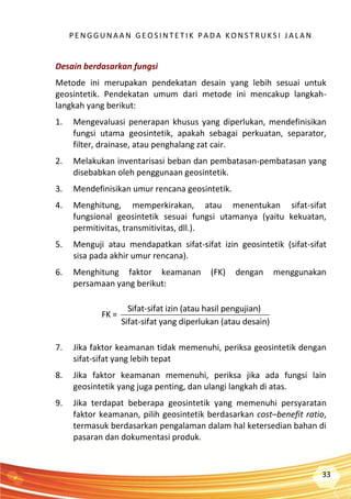 penggunaan geosintetik untuk konstruksi jalan | PDF
