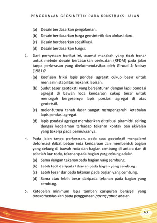 penggunaan geosintetik untuk konstruksi jalan | PDF