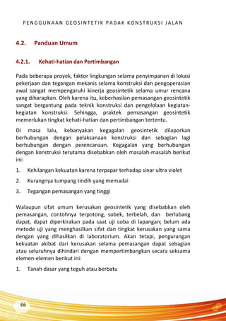 penggunaan geosintetik untuk konstruksi jalan | PDF