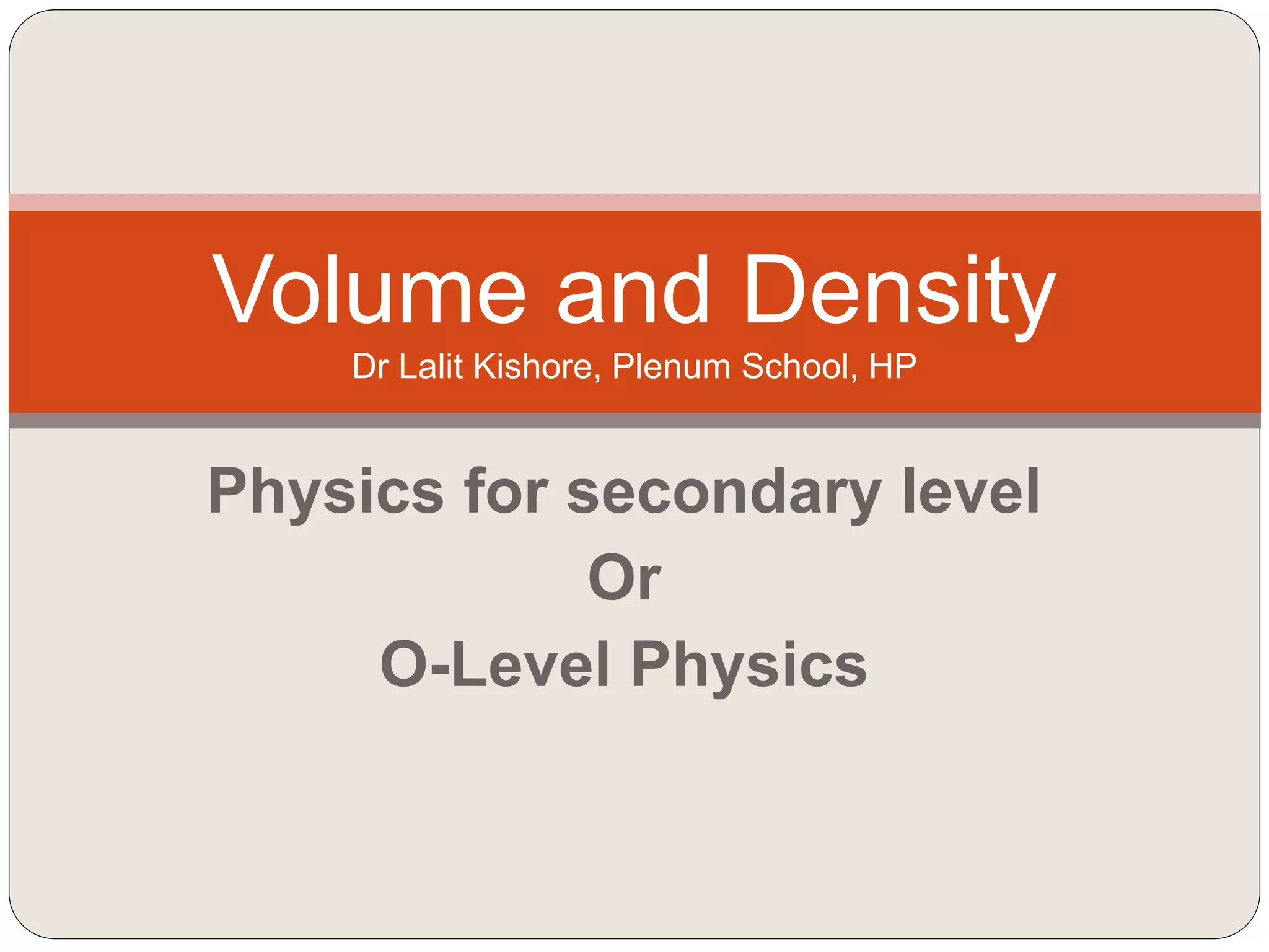 Volume and Density | PPTX