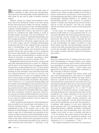 Volume and frequency of breastfeedings and fat day | PDF