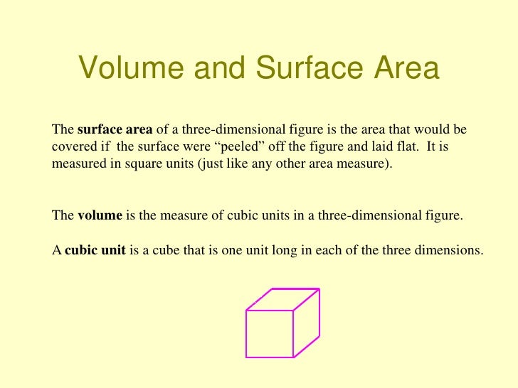 Volume and surface area
