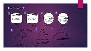 Volume and surface area | PPTX | 3-D Graphics | Computer Software and ...