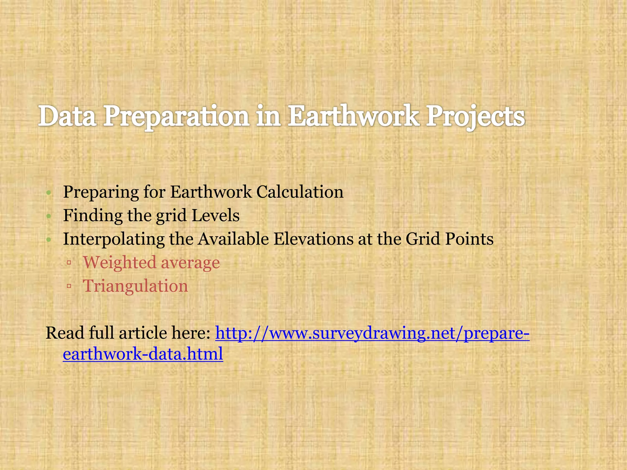 Earthwork Volume Calculation Methods | PPTX