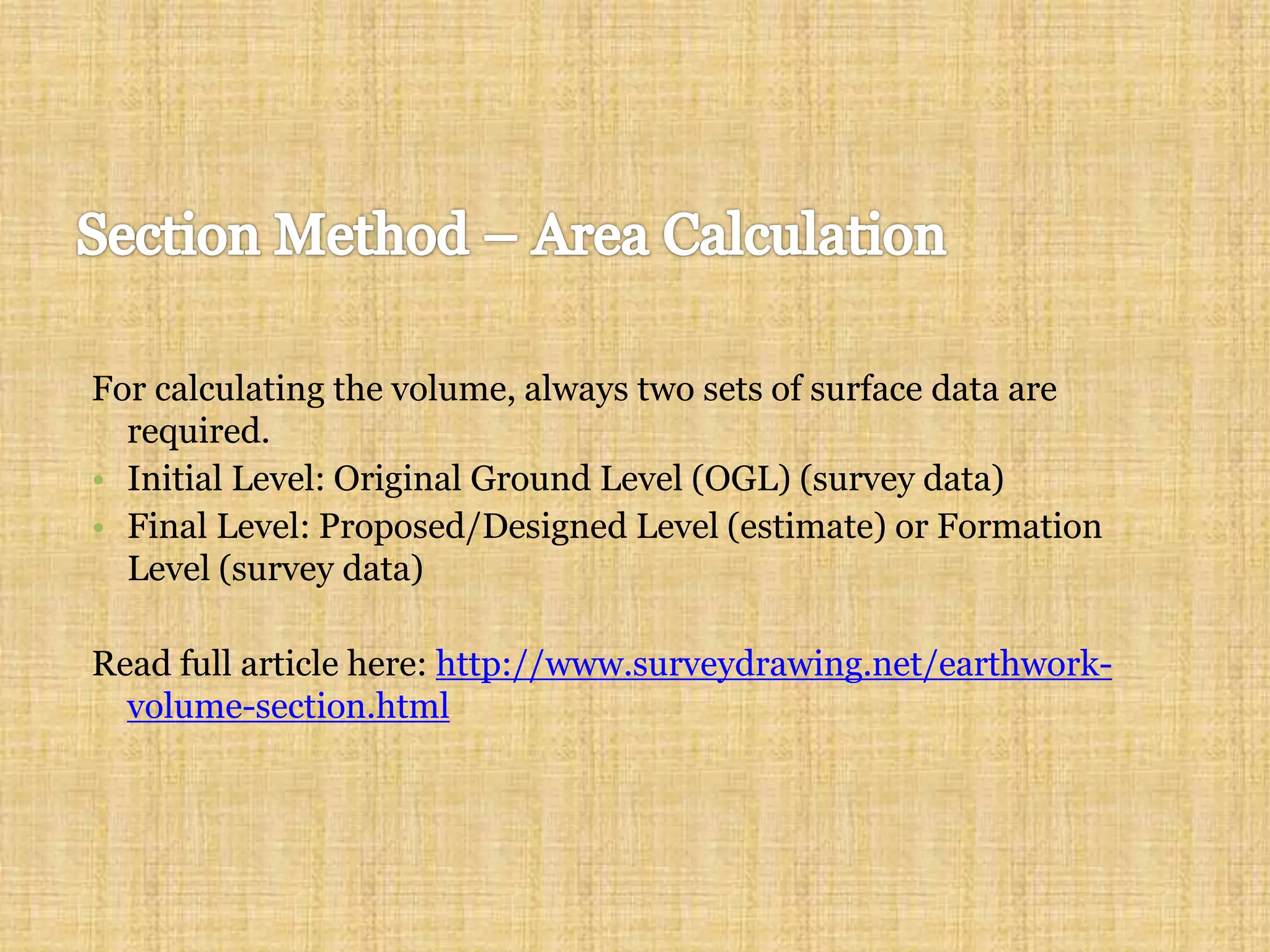 Earthwork Volume Calculation Methods | PPTX