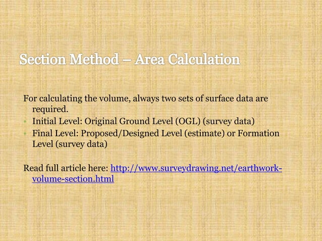 Earthwork Volume Calculation Methods | PPTX