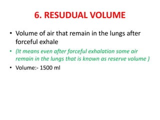 Volume & capacity of lungs | PPTX