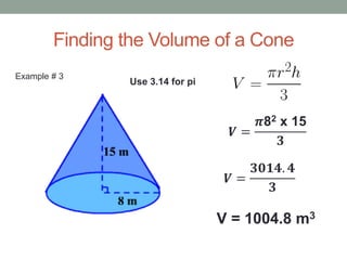 Volume Of A Cone Example