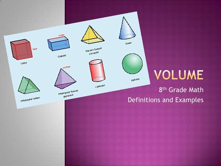 Volume Definitions And Examples Volume Definitions And Examples
