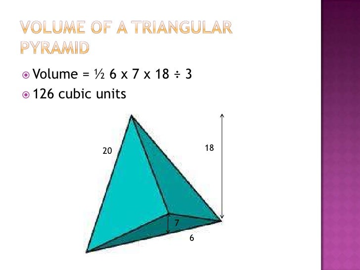 Triangular Pyramid Volume Examples