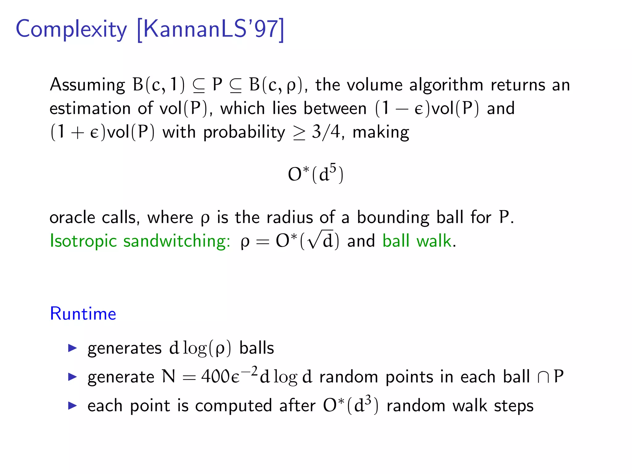 Volume and edge skeleton computation in high dimensions | PPT