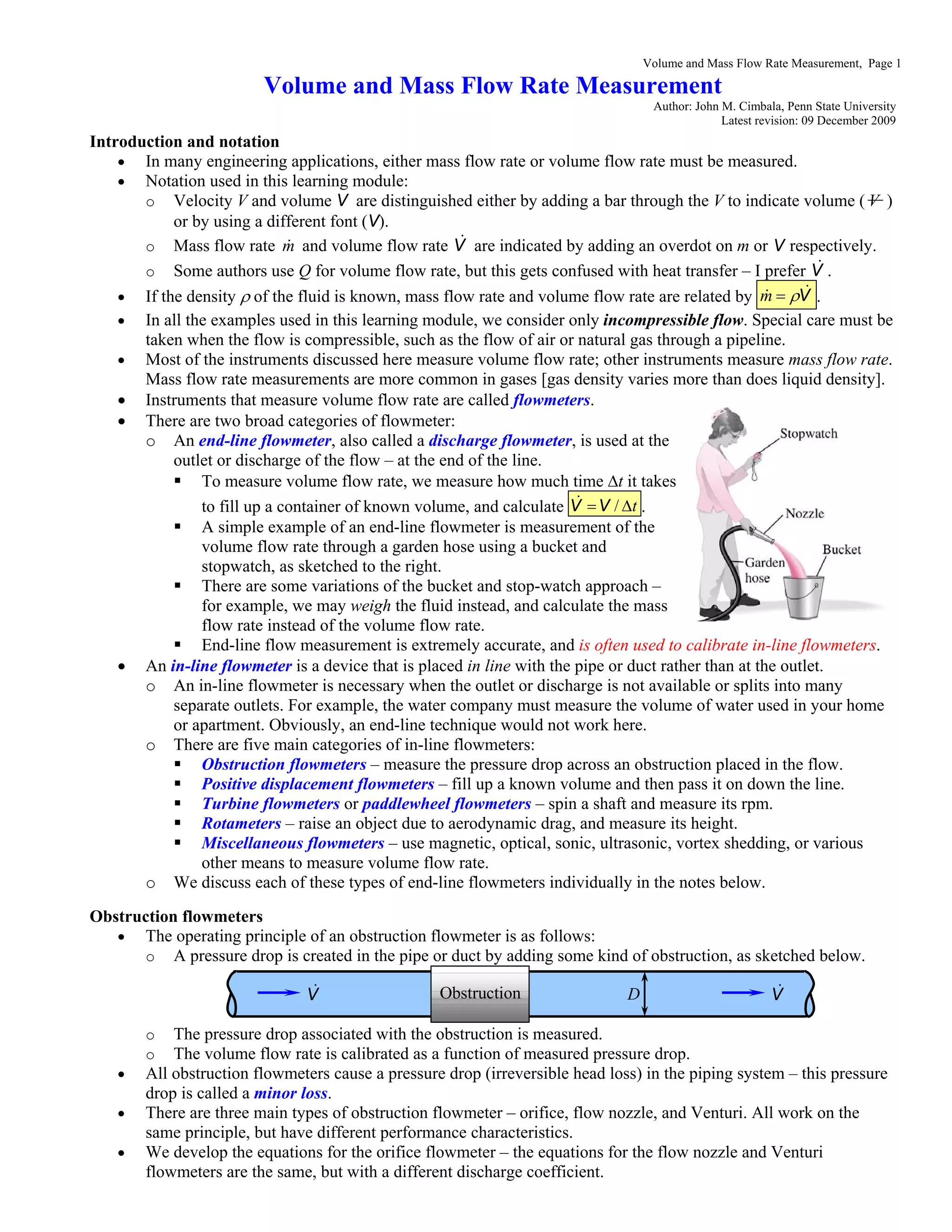 Volume flow rate_measurement | PDF