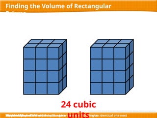 An introduction to volume of rectangular prism counting Cubes | PPTX