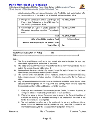 Vishratwadi & Ghorpadi Bridge Tender documents | PDF | Civil ...