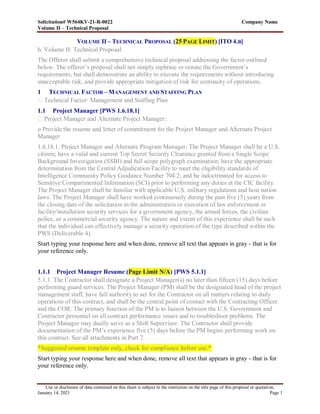 Volume ii technical proposal | PDF | Resume Writing and Advice | Job Search