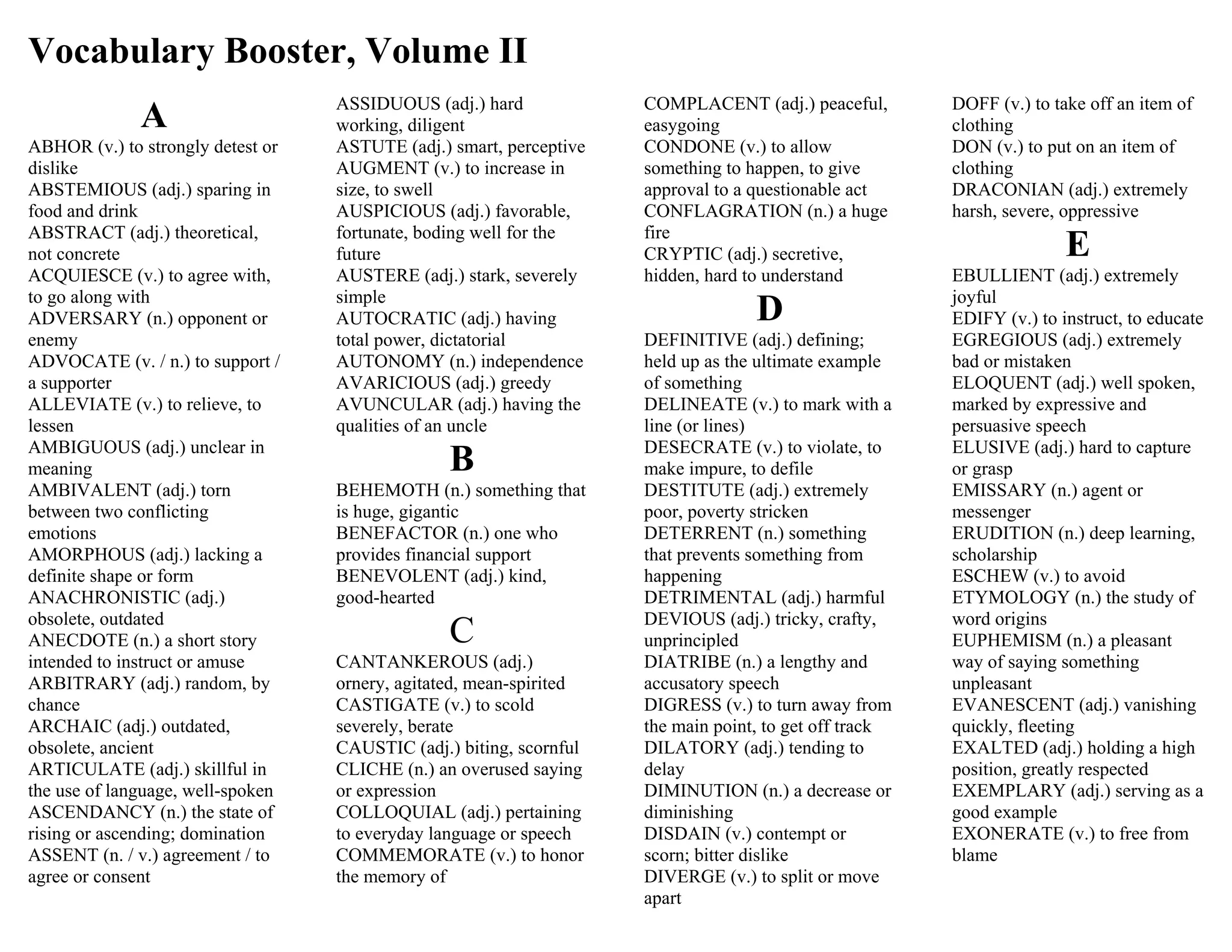 Volume ii 200_word_definitions | PDF