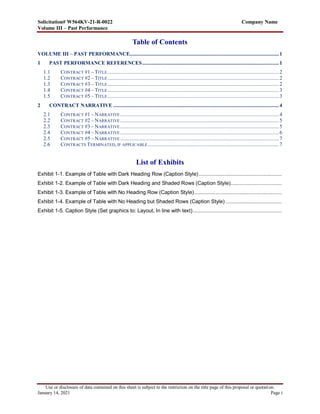 Volume III past performance | PDF