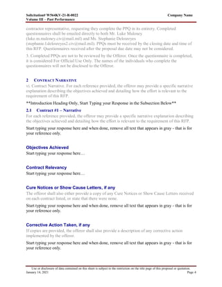 Volume III past performance | PDF