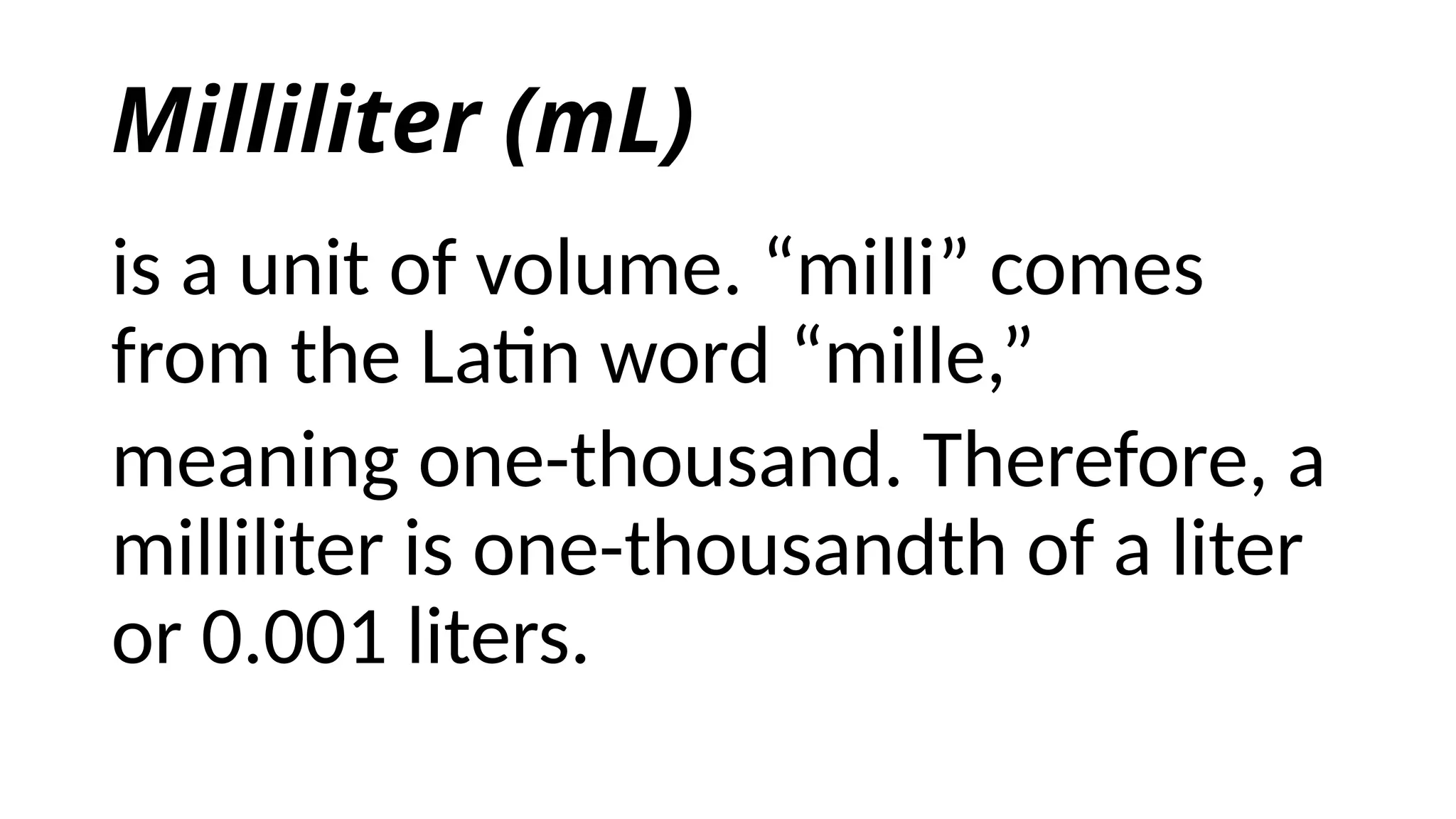 Volume i(Mililiters & Liters)Unit of Measurement | PPTX