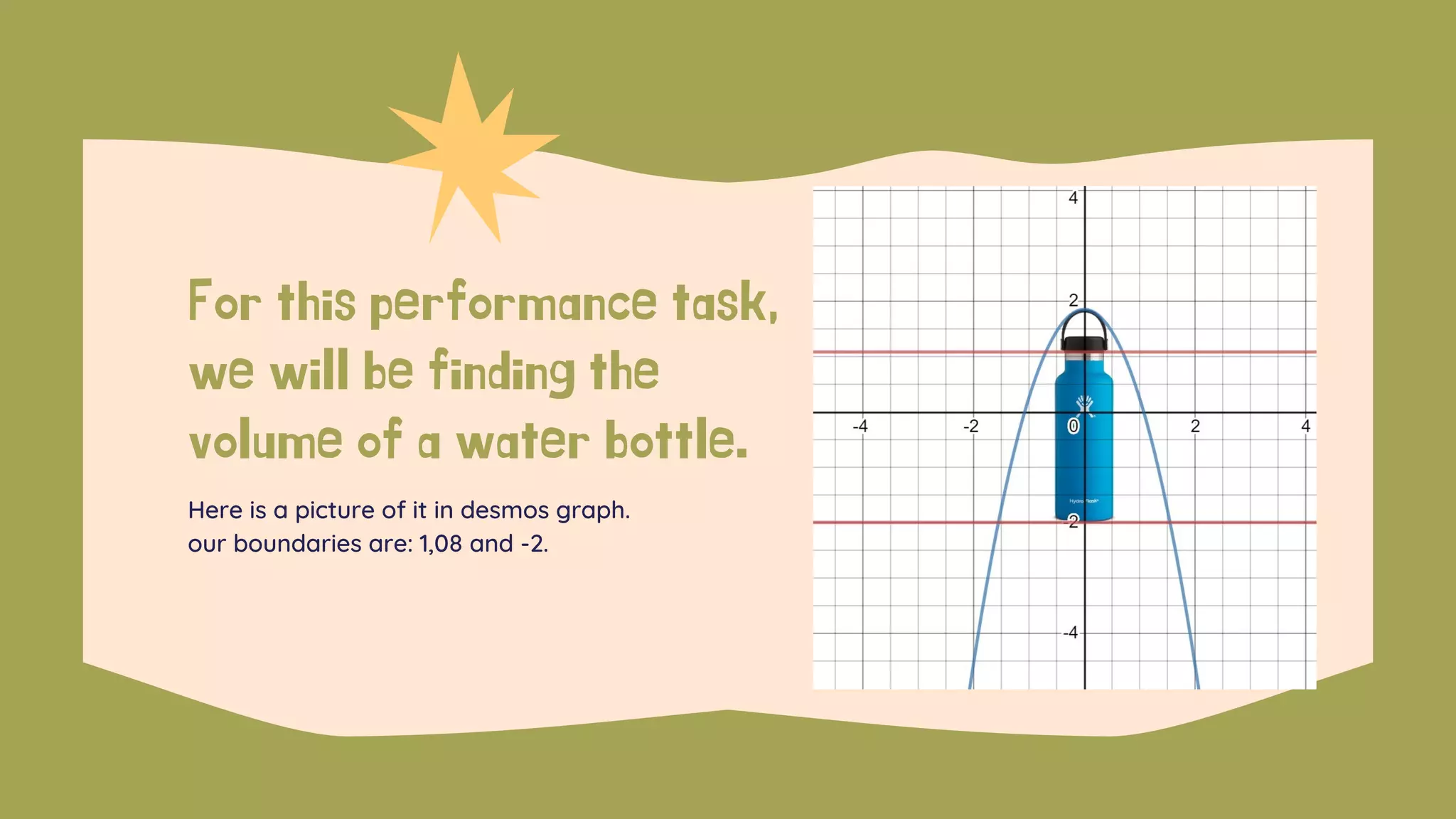 Finding volume of water bottle by integration | PPT