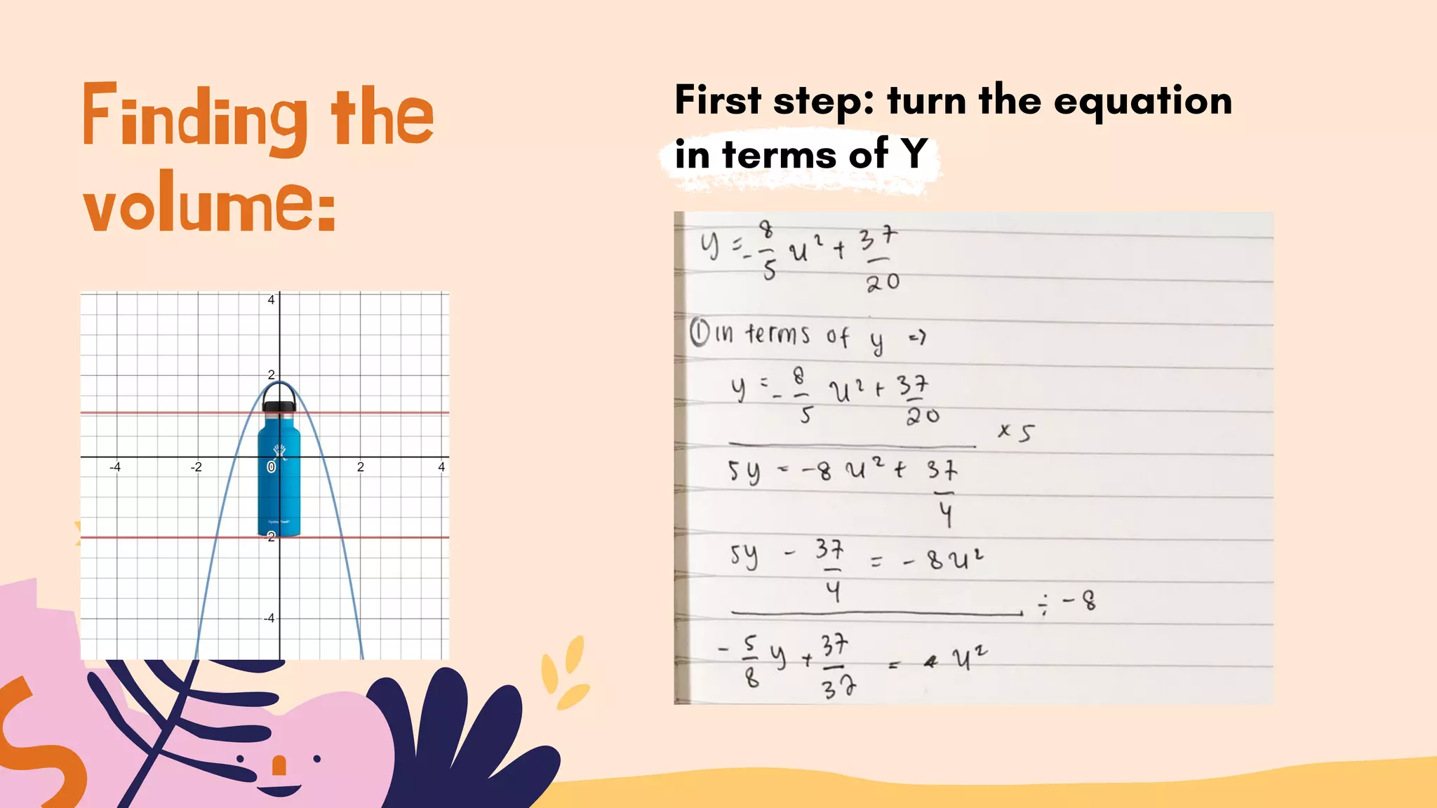 Finding volume of water bottle by integration | PPT