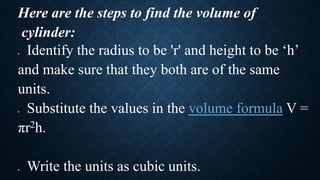 VOLUME OF A CYLINDER for presentation .pptx