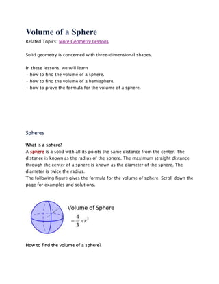 Volume Of A Semi Sphere