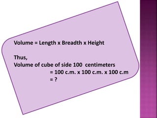 VOLUME, 6th std., Learning material | PPSX
