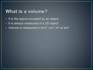 Volume of cubes and cuboid | PPTX