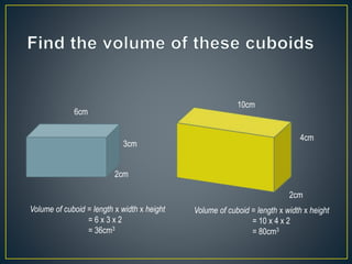 Volume of cubes and cuboid | PPTX