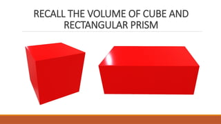 VOLUME OF CYLINDER - Derivation and Examples | PPTX