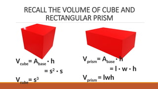 VOLUME OF CYLINDER - Derivation and Examples | PPTX