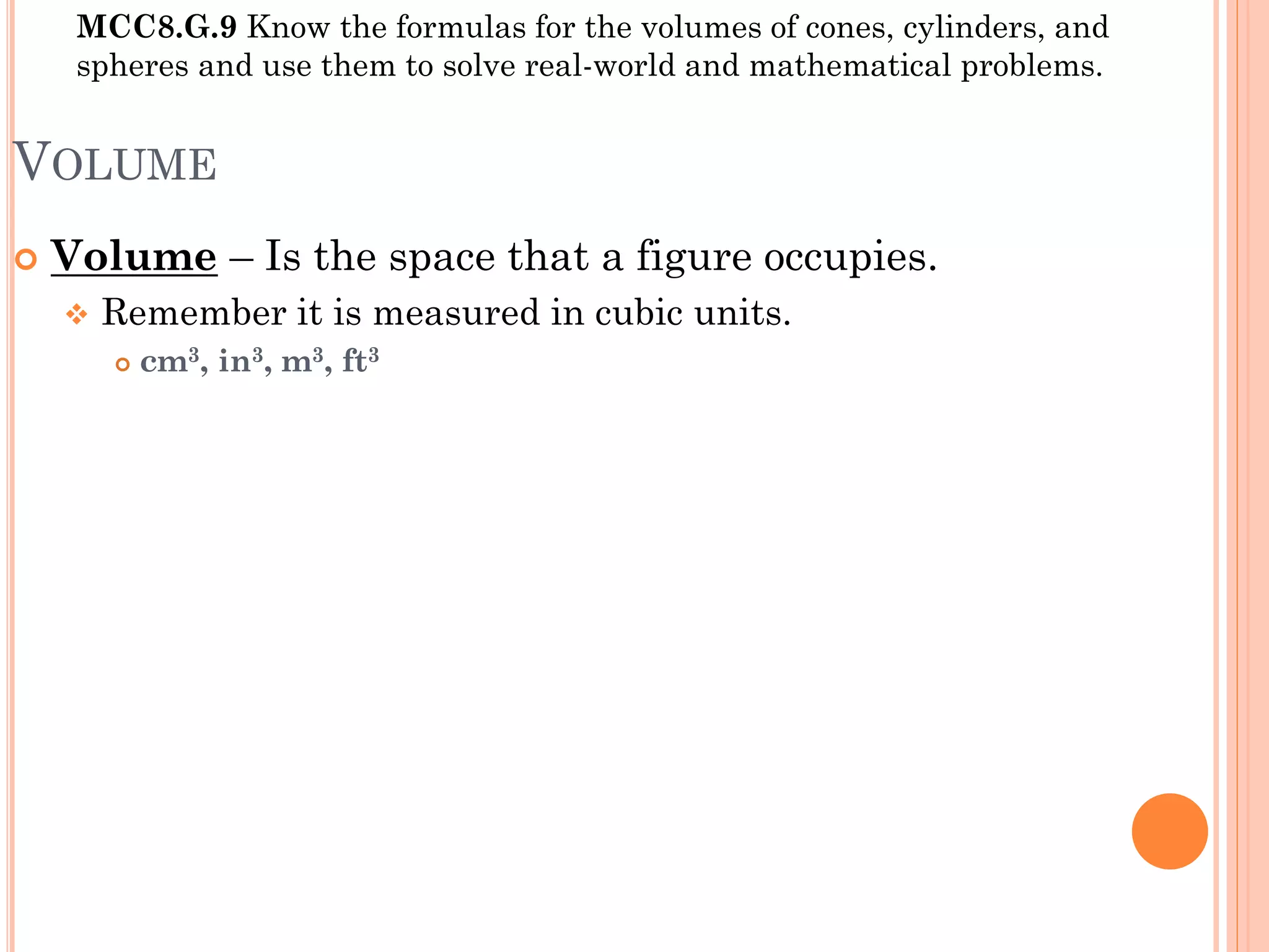 Volume of cylinders | PPTX