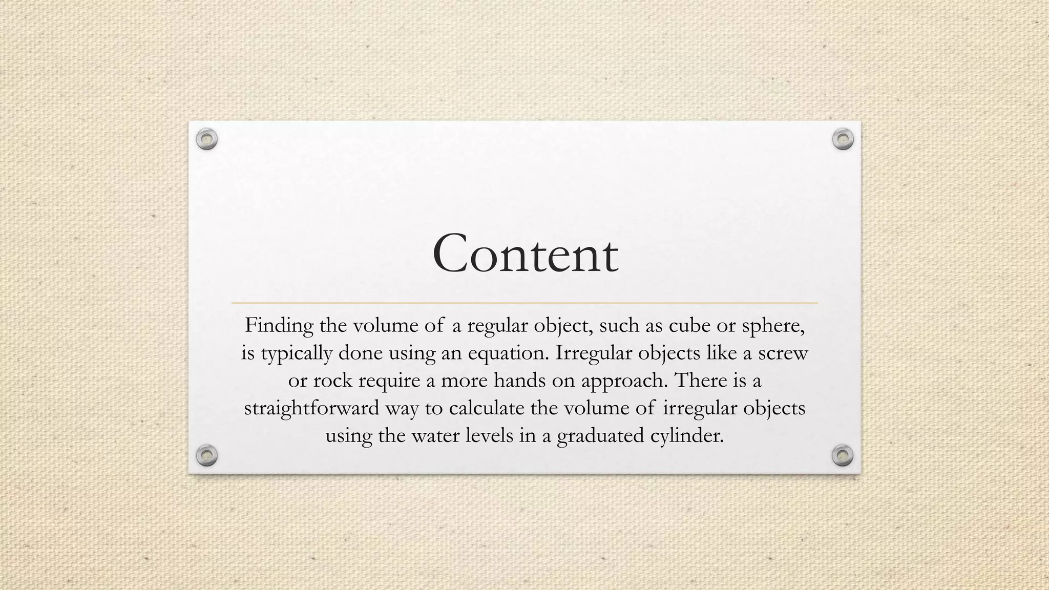 Volume of irregular object | PPTX