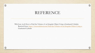 Volume of irregular object | PPTX