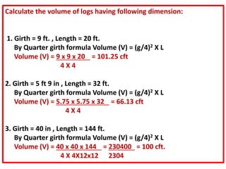 How to calculate Volume of logs | PPTX