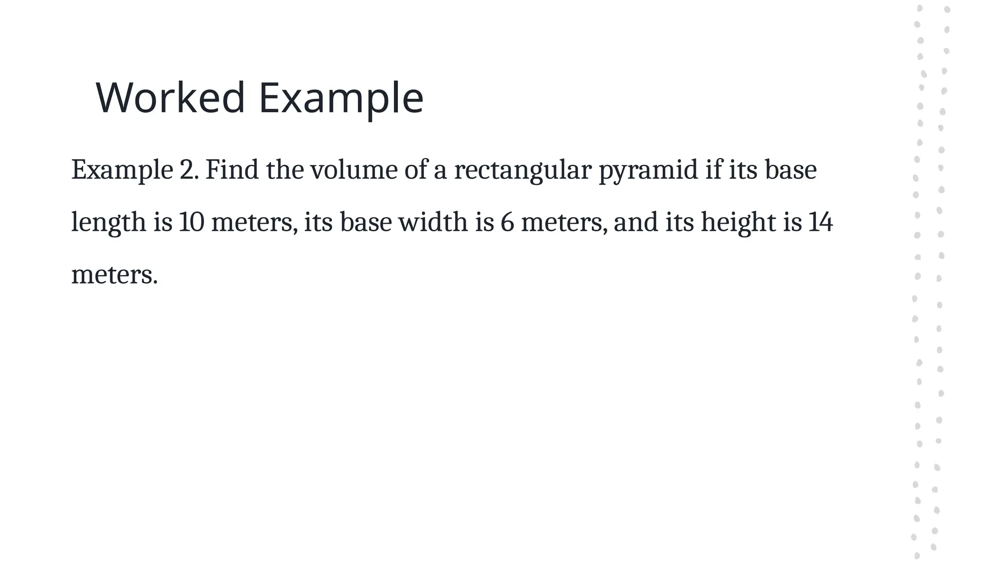 VOLUME OF PYRAMIDS - Definition and Examples | PPTX