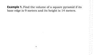 VOLUME OF PYRAMIDS - Definition and Examples | PPTX