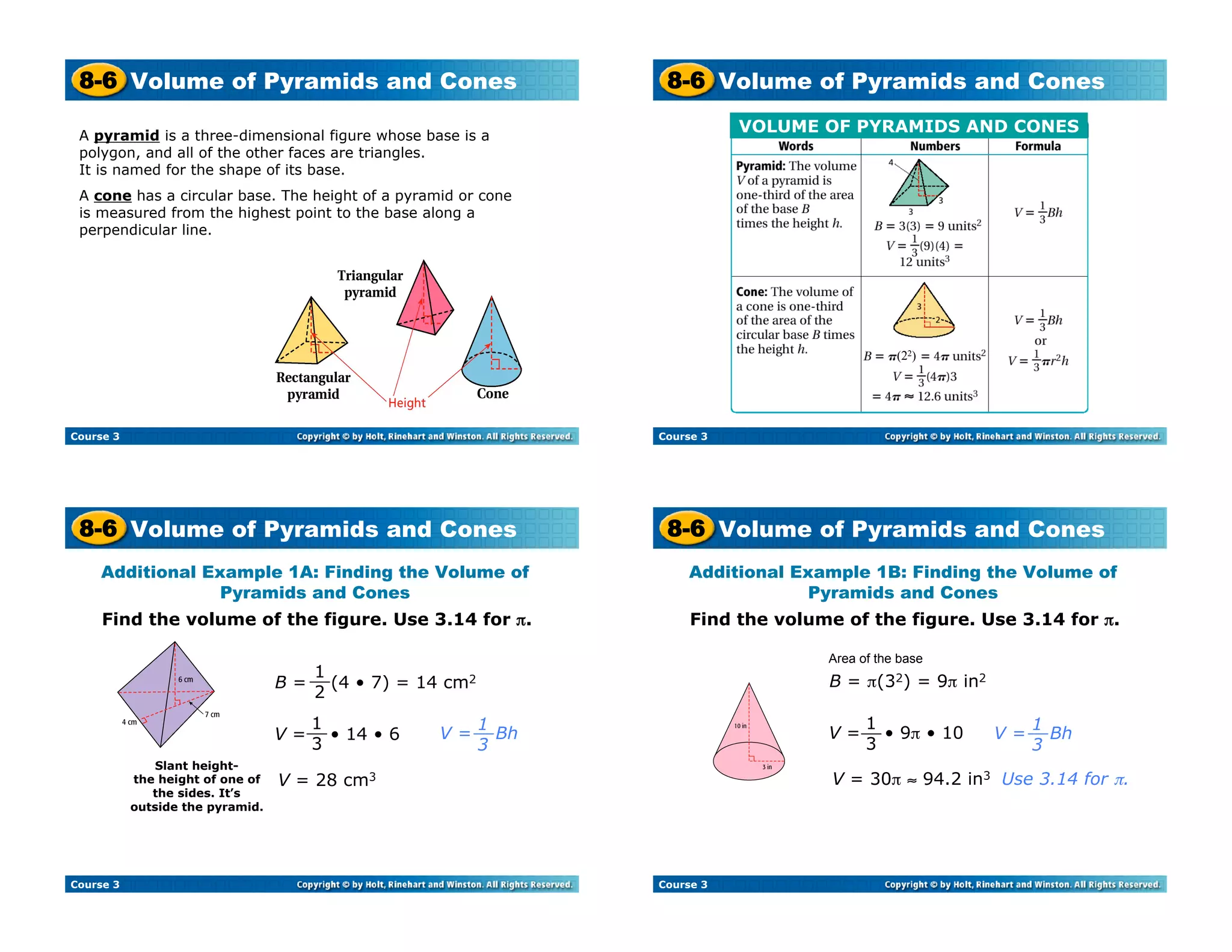 Volume pyramid notes | PDF