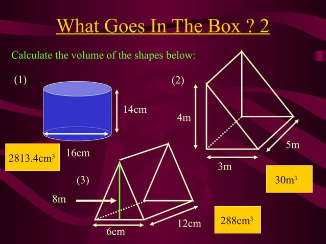 Volumes-Of-Solid Figures and 3D Figure Shapes | PPT